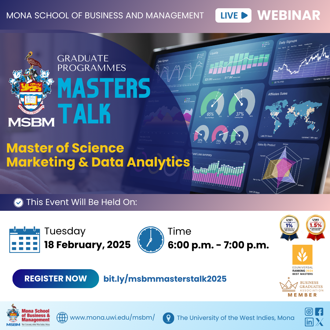 MSBM Masters Talk MSc Marketing & Data Analytics | Mona School of Business & Management